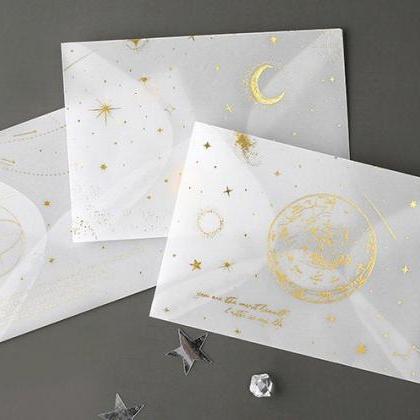 Vintage Bronzed Translucent Envelopes Set - 3pc | Transparent Envelope ...