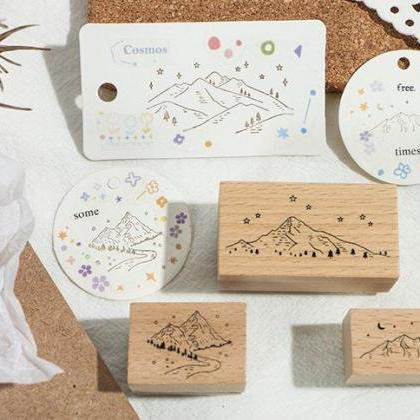 Stacking Mountain Wooden Stamp Collection (10 Pc)| Forest Stamp Chop ...