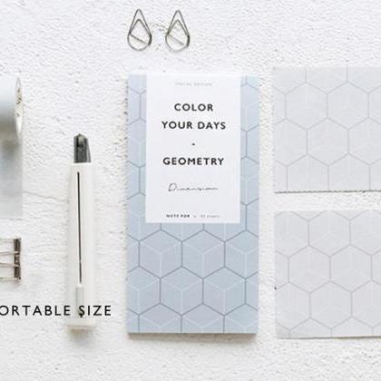 Geometric Shape Memo Pad Collection | Grid Memo Notepad | Lined Sticky ...