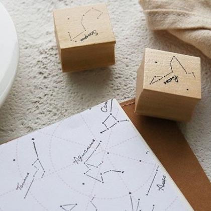 12 Zodiac Signs Stamp Set | Star Sign Stamp Seal | Galaxy Stamp ...