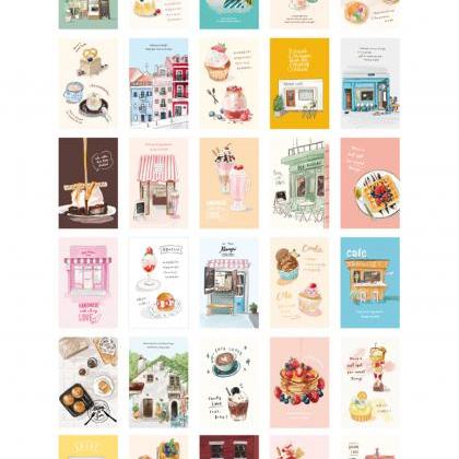 Relax Chill Cafe Cards Collection (30pc) | Dessert Cards Set | Hand ...
