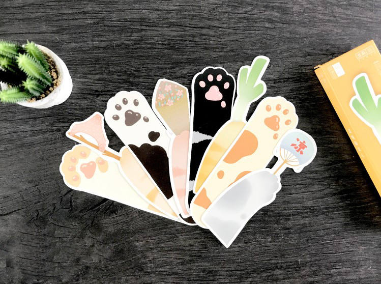 Cat Paws Bookmarks Box Set - 30pc | Claws Bookmark | Kawaii Bookmark ...