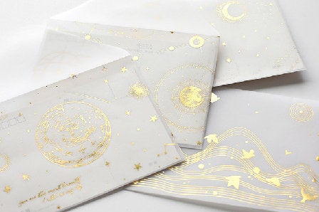 Vintage Bronzed Translucent Envelopes Set - 3pc | Transparent Envelope ...