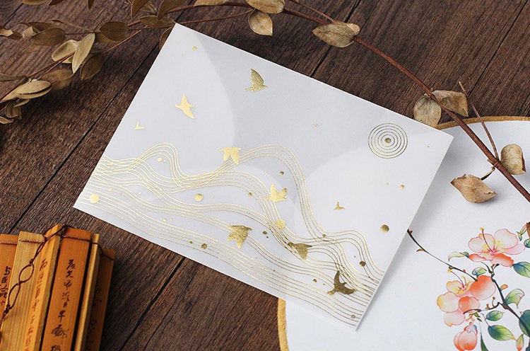 Vintage Bronzed Translucent Envelopes Set - 3pc | Transparent Envelope ...