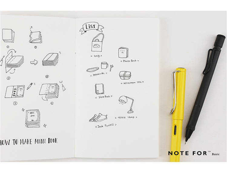 White Plain Notebook (lined/grid/blank) | Simple Traveler's Notebook ...