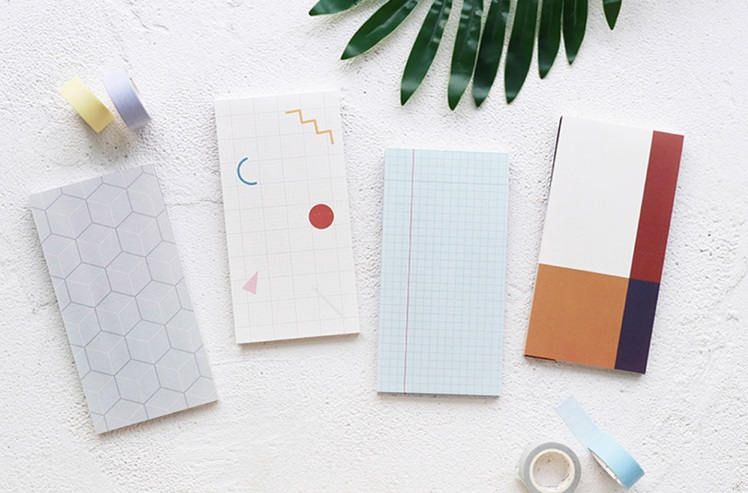 Geometric Shape Memo Pad Collection | Grid Memo Notepad | Lined Sticky ...