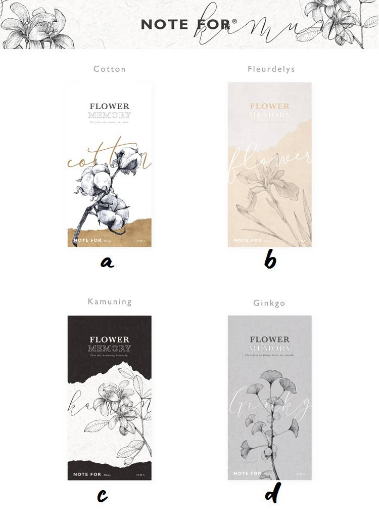 Flower Sketches Memo Pad Collection | Black And White Memo Notepad ...