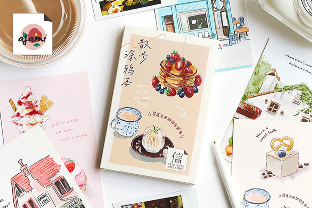 Relax Chill Cafe Cards Collection (30pc) | Dessert Cards Set | Hand ...