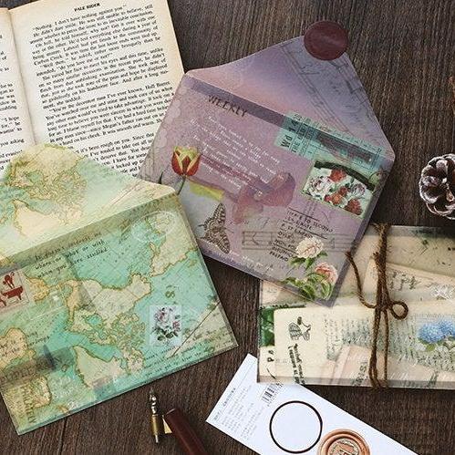 Vintage Bronzed Translucent Envelopes Set - 3pc | Transparent Envelope ...