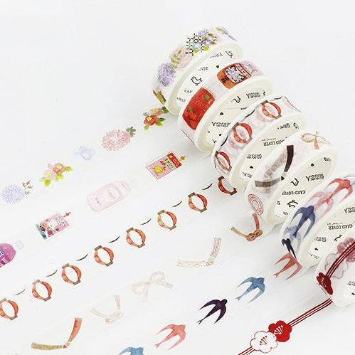 Japanese Culture Washi Tape Collection | Hand Drawing Pattern Masking ...
