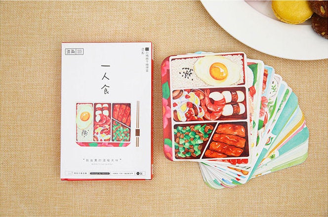 Bento Postcard Collection (30pc) | Realistic Food Post Cards Set | Hand ...