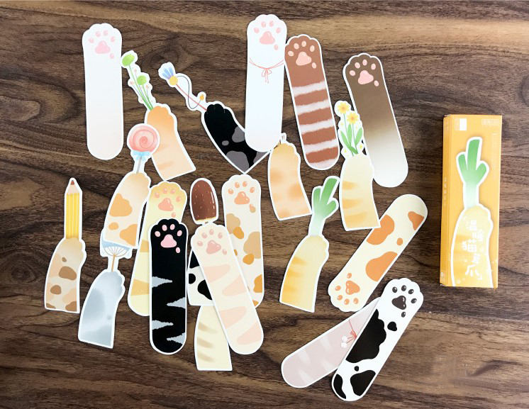 Cat Paws Bookmarks Box Set - 30pc | Claws Bookmark | Kawaii Bookmark ...