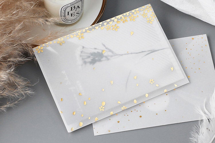 Vintage Bronzed Translucent Envelopes Set - 3pc | Transparent Envelope ...