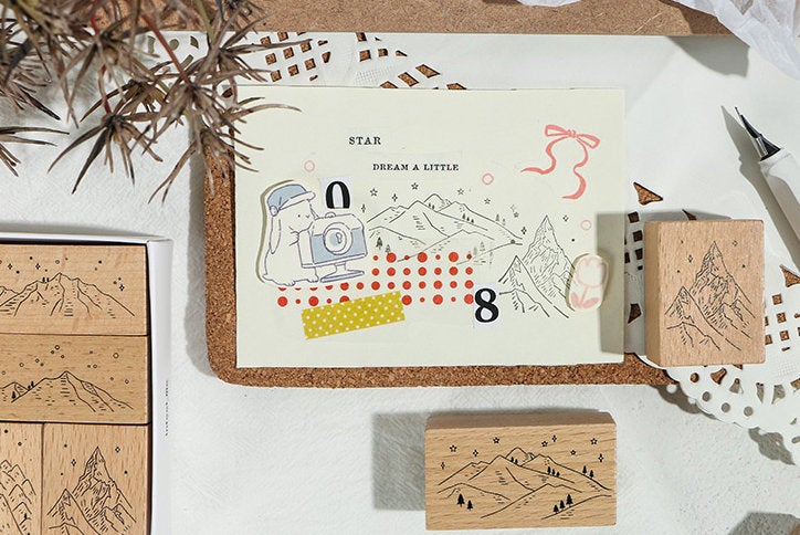 Stacking Mountain Wooden Stamp Collection (10 Pc)| Forest Stamp Chop ...