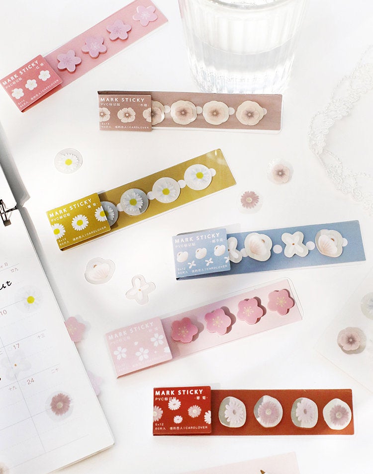 Pvc Flower Dots Sticky Notes Colors Collection | Waterproof Transparent ...