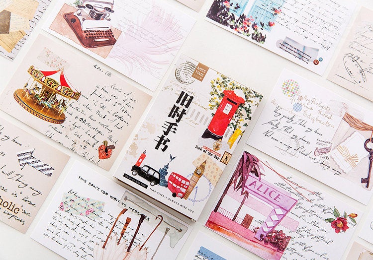 Old Time Manuscript Letter Postcards Collection (30pc) | Retro Post ...