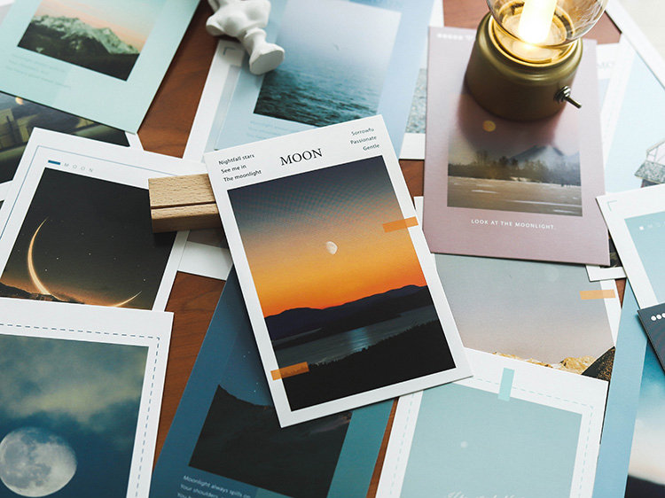Look At The Moon Light Postcards Collection (30pc) | Moon Phase Post ...
