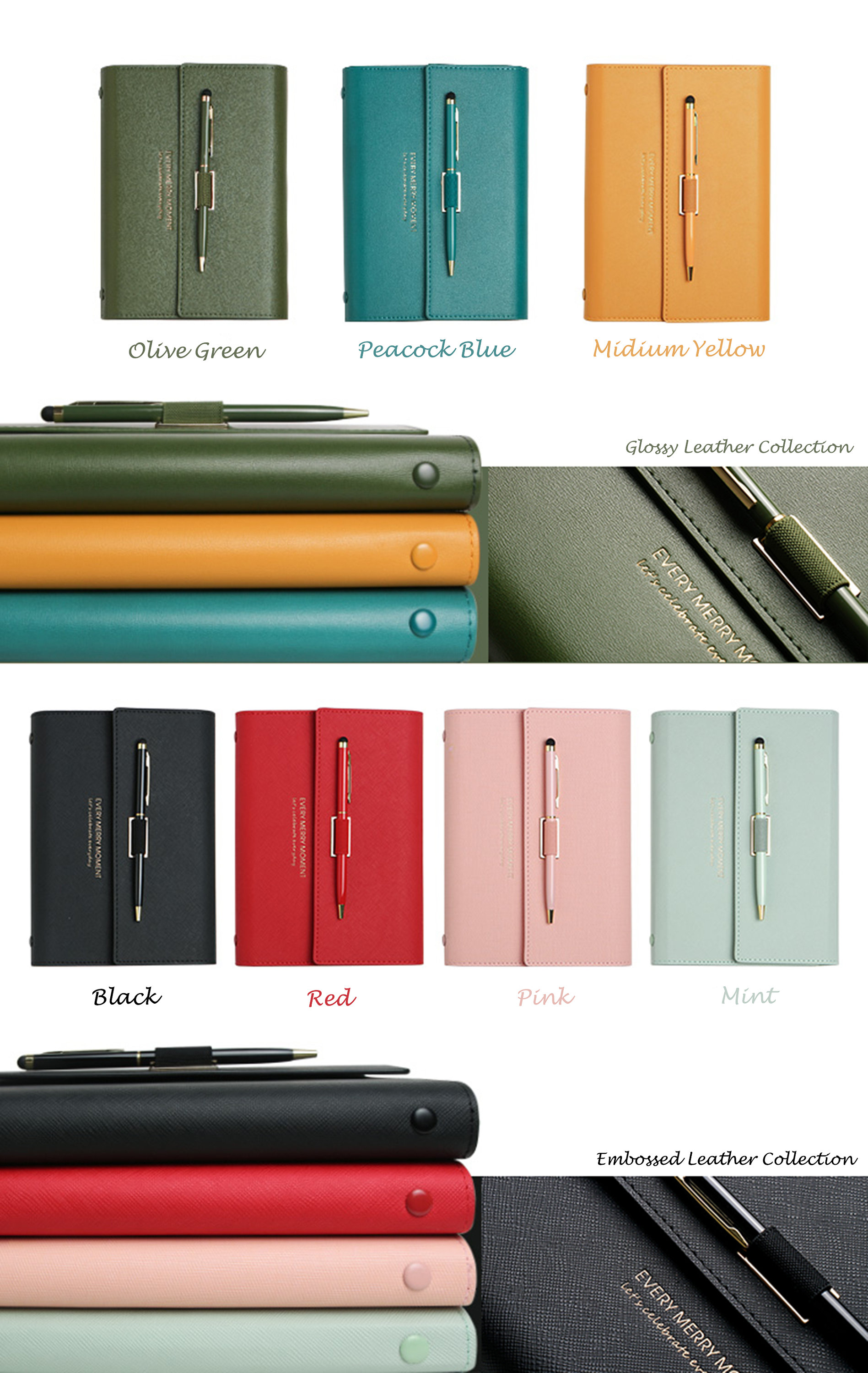Personalized Leather Notebook (7 Colors) | Hand-made Genuine Leather ...