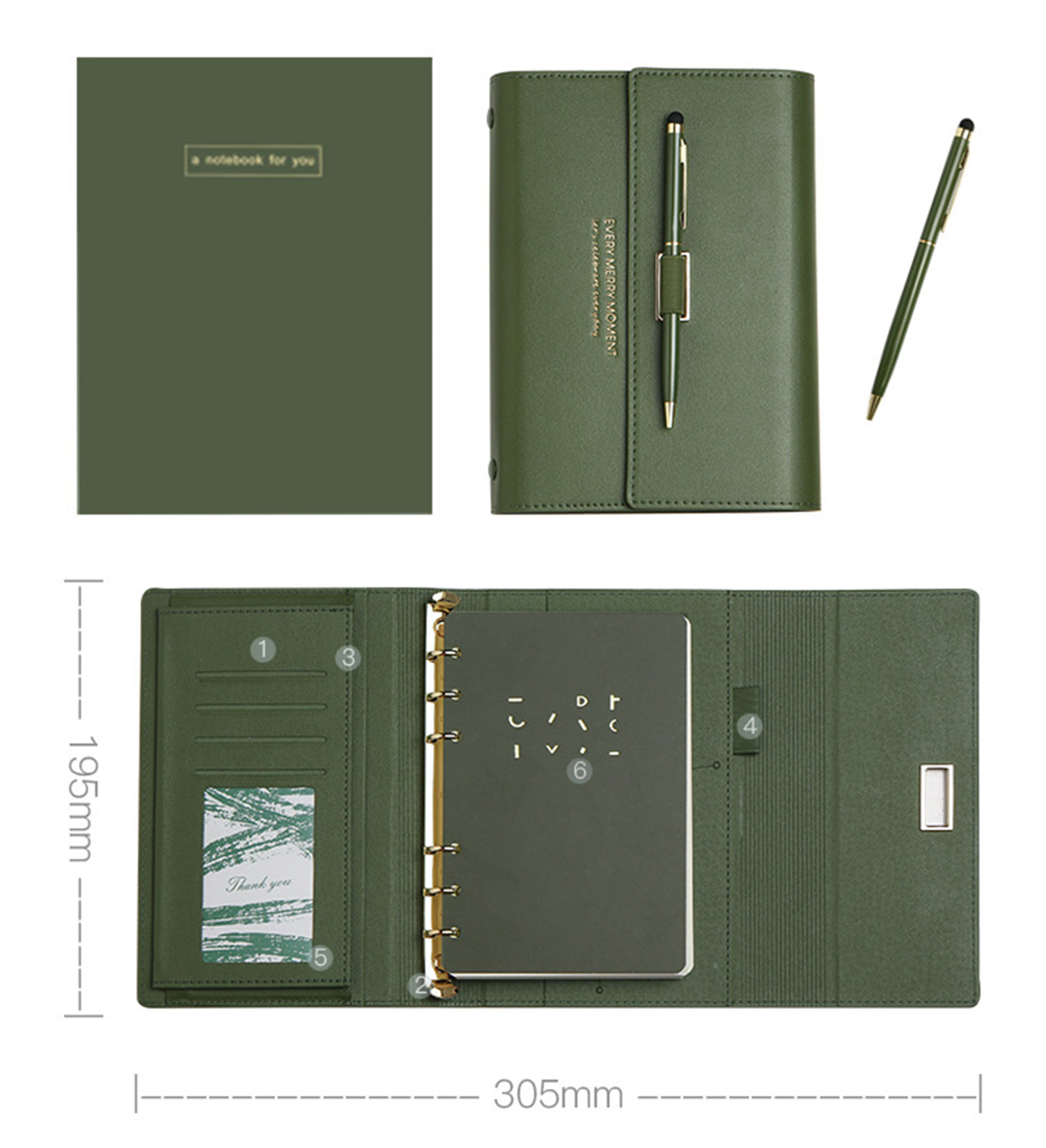 Personalized Leather Notebook (7 Colors) | Hand-made Genuine Leather ...