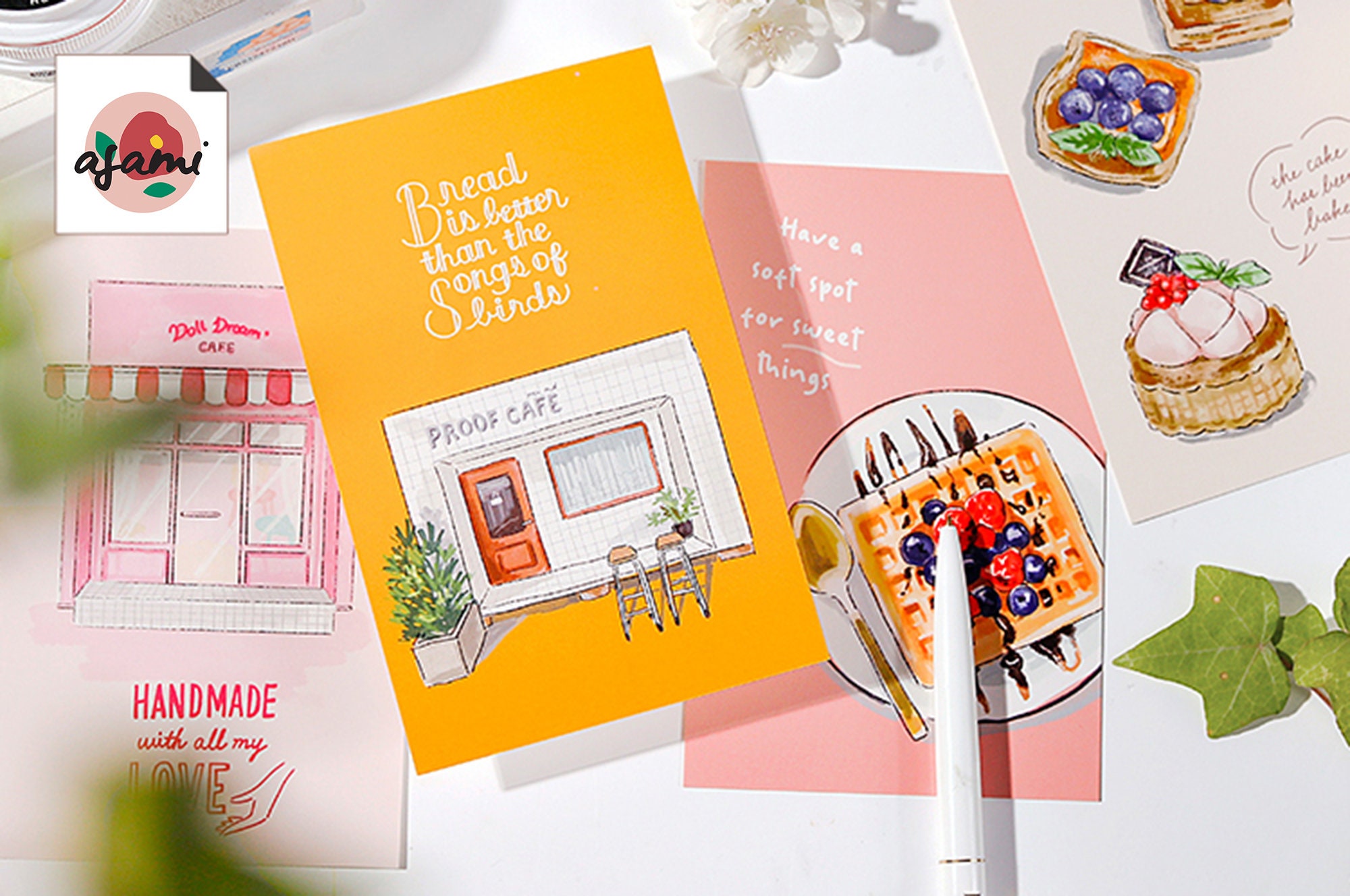 Relax Chill Cafe Cards Collection (30pc) | Dessert Cards Set | Hand ...