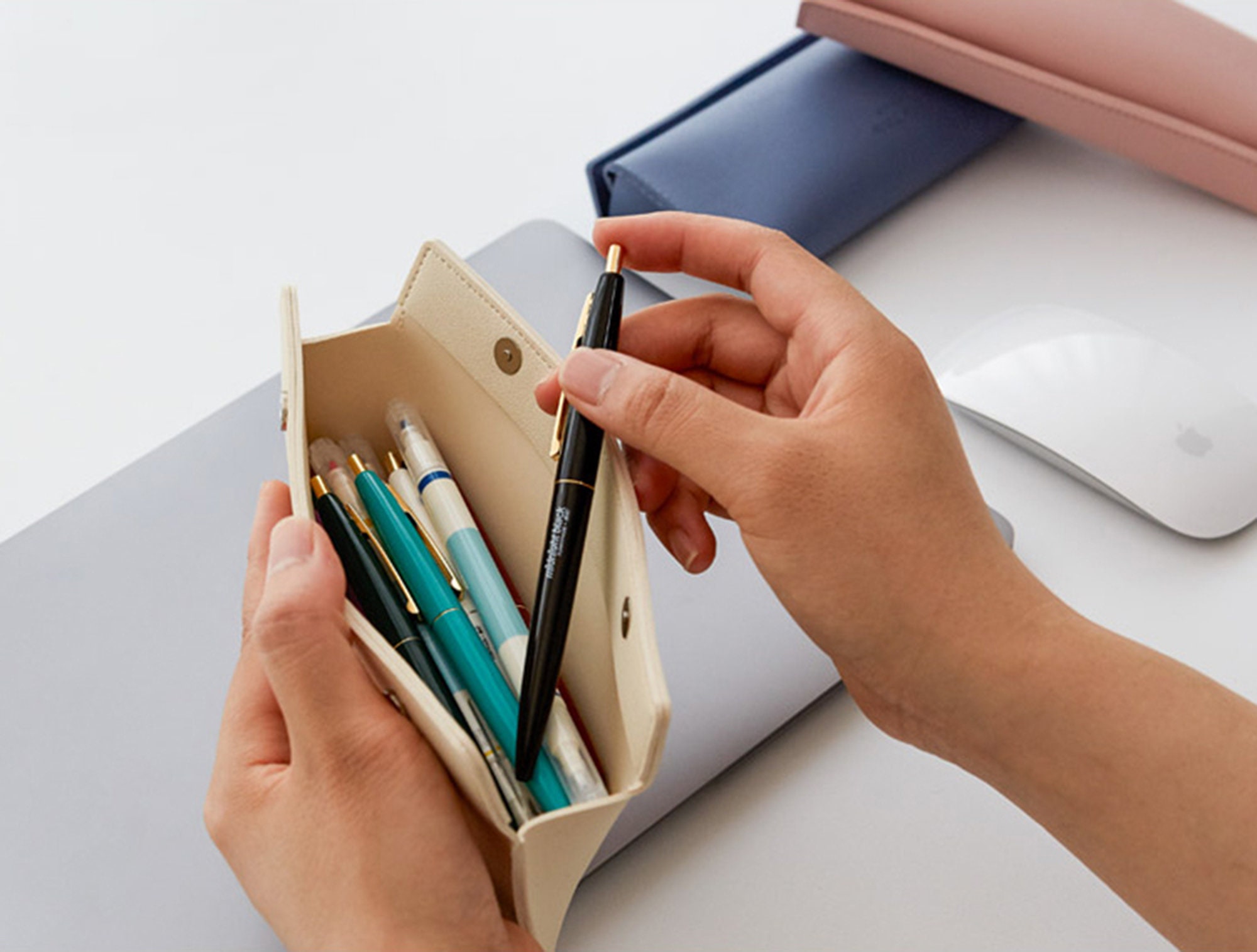 Triangle Leather Pen Case - 8 Colors | Multi Purpose Pen Case | Make-up ...